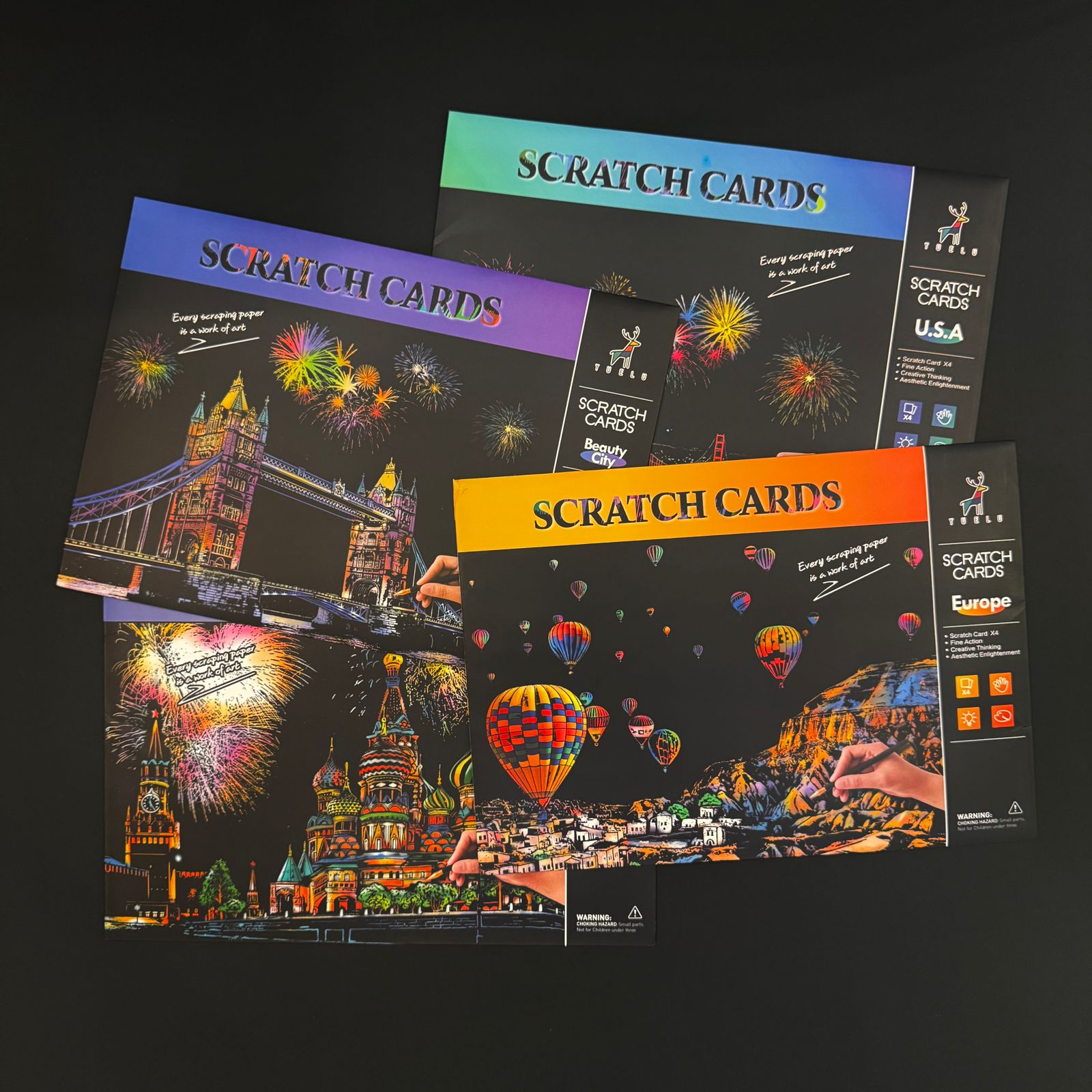 Medium Scratch Boards (A4) – Hidden Colors